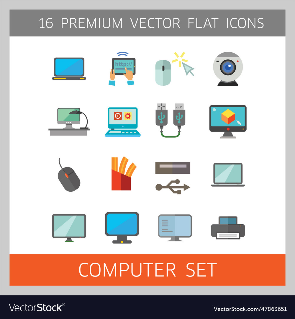 Computer icon set Royalty Free Vector Image - VectorStock