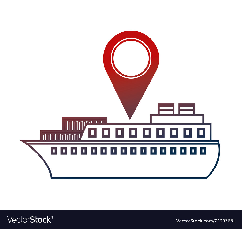 Container ship shipping pointer map location Vector Image