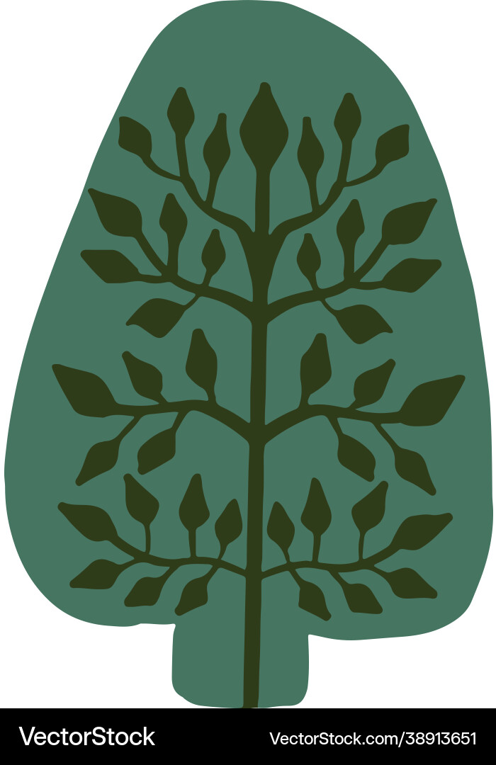 Fairytale tree in cartoon style plant Royalty Free Vector