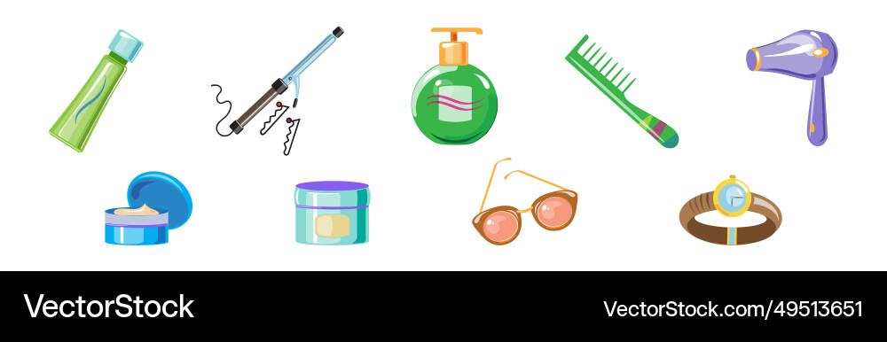 Female grooming object and beauty accessory Vector Image