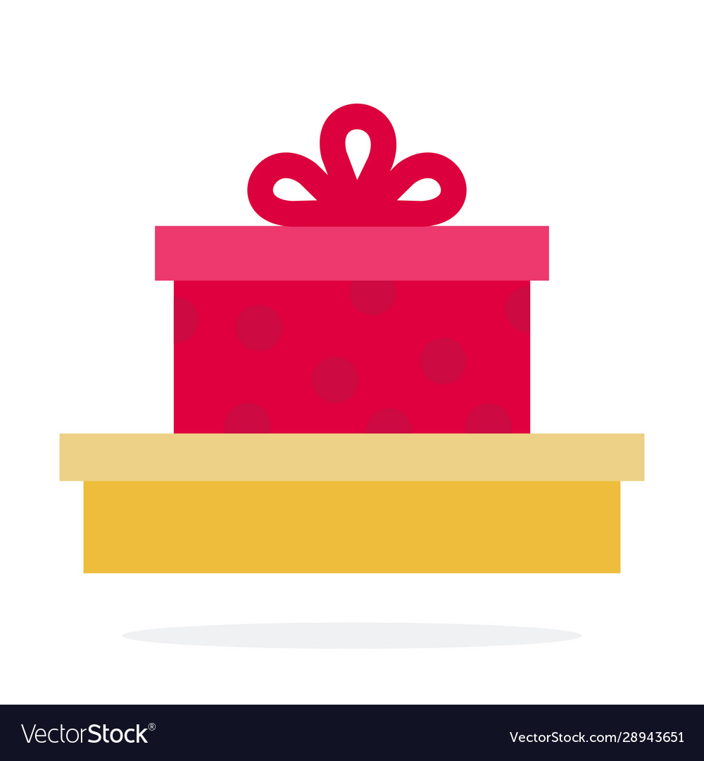 Gift boxes flat material design isolated object Vector Image