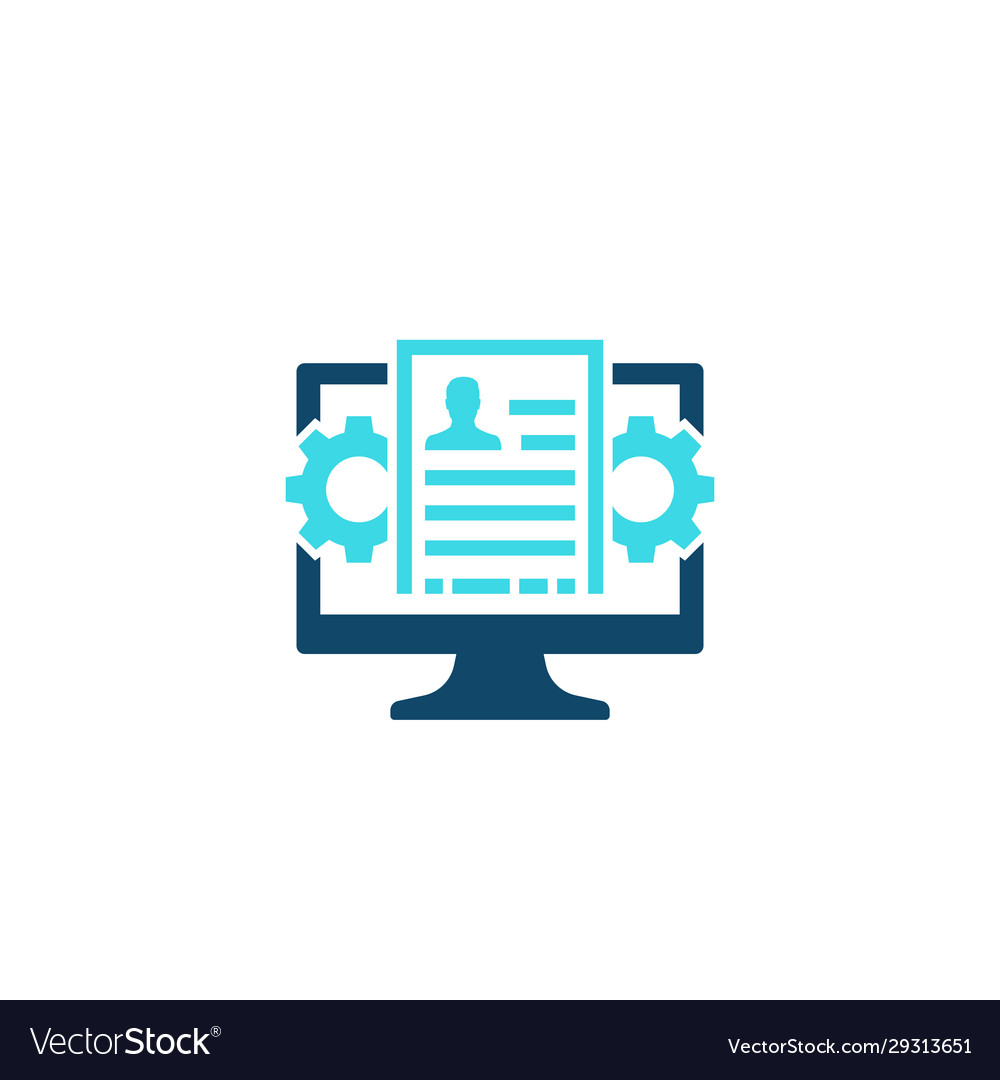 Human resources software icon Royalty Free Vector Image