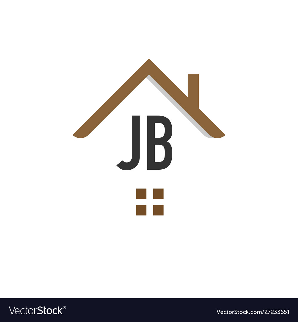 Initial letter jb building logo design template Vector Image