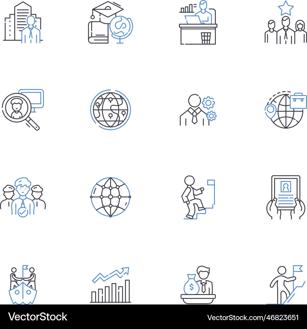 Innovative governance line icons collection Vector Image