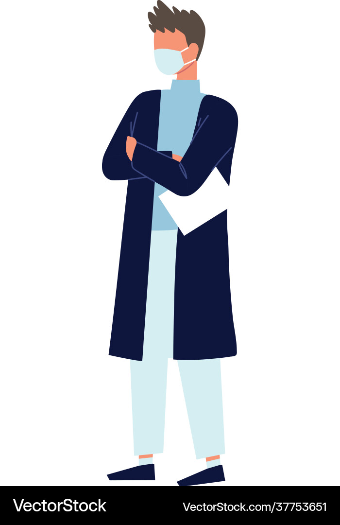 Man with medical mask Royalty Free Vector Image