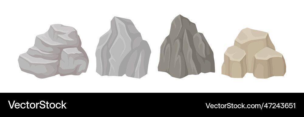 Massive boulder and cobble as rock fragment Vector Image