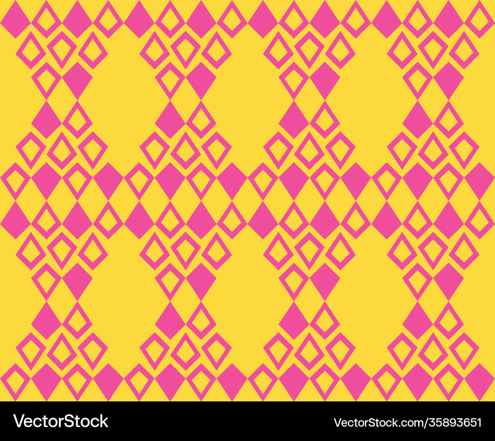 Yellow and pink geometric rhombus seamless pattern