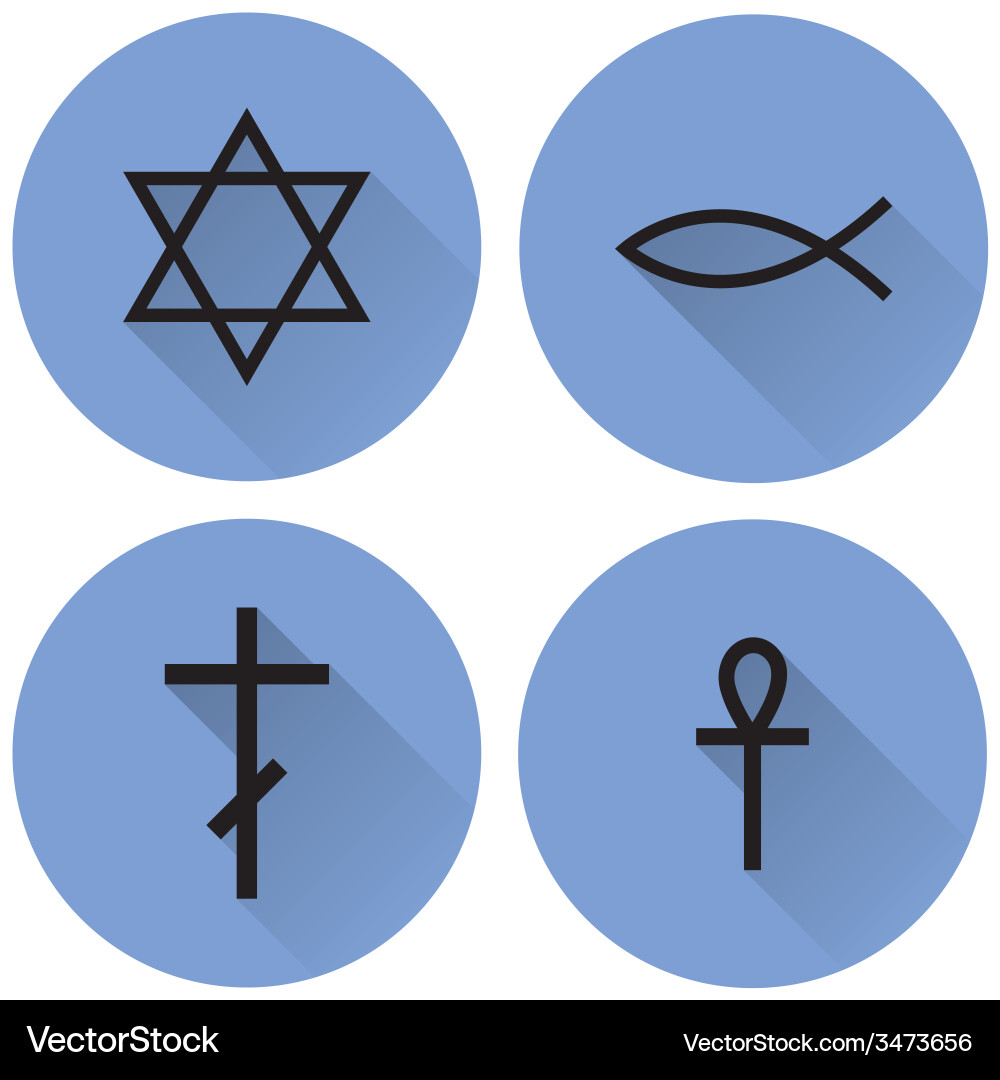 A small set of religious symbols Royalty Free Vector Image