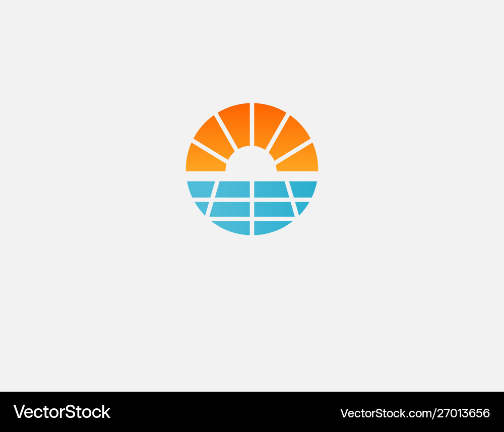 Abstract geometric logo icon sun and solar panels Vector Image