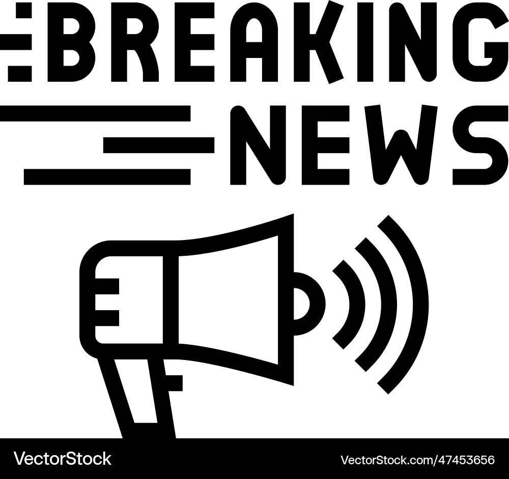 Breaking news media line icon Royalty Free Vector Image