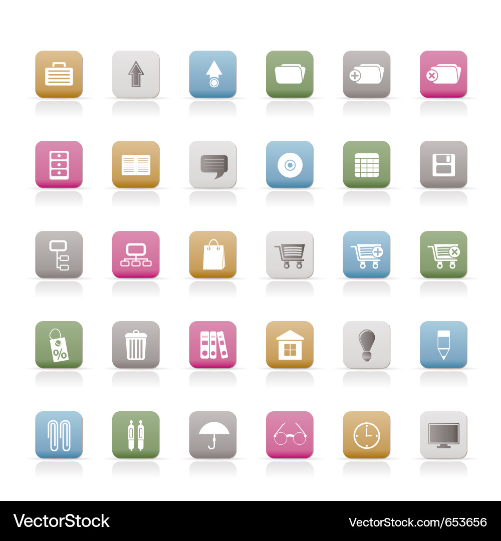 Business and office icons Royalty Free Vector Image