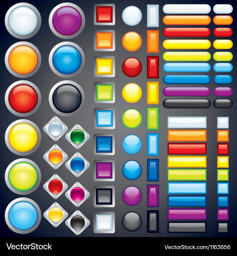 Collection of web buttons icons bars image Vector Image