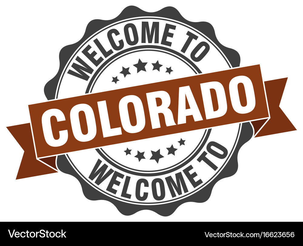 Colorado round ribbon seal Royalty Free Vector Image