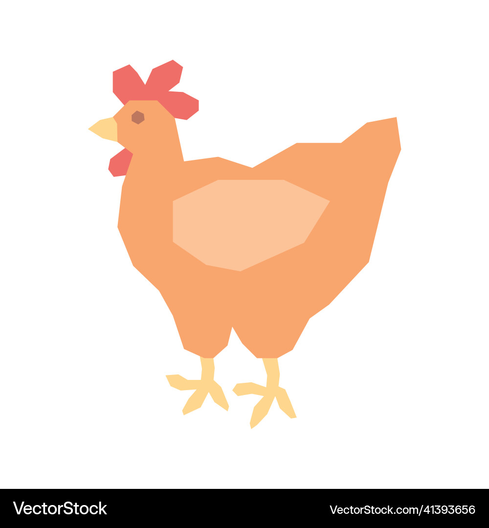 Cute cartoon red chicken with a red crest Vector Image