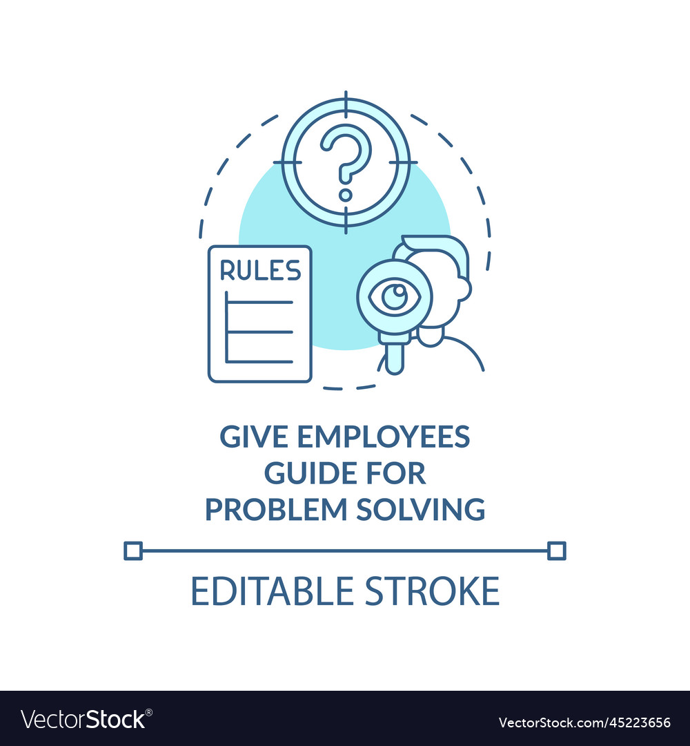 Employees guide for problem solving turquoise Vector Image