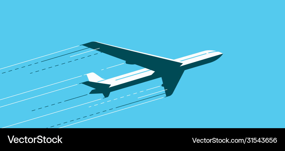 Flying airplane air transportation airline Vector Image