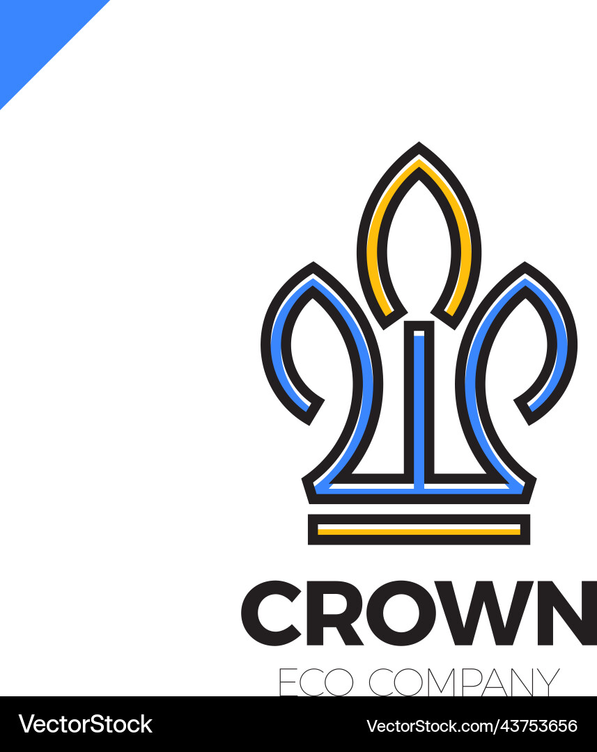 Green leaves crown abstract logo design template Vector Image