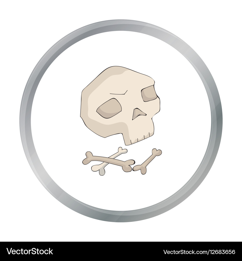 Human ancient bones icon in cartoon style isolated