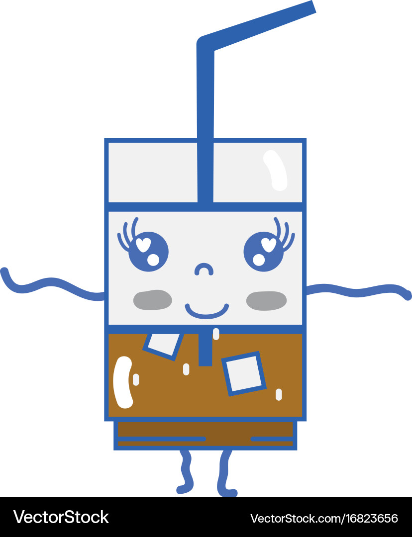 Kawaii cute happy drink beverage Royalty Free Vector Image