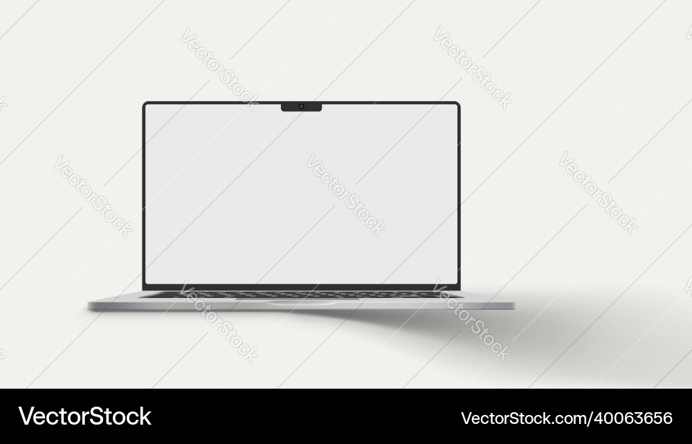 Modern new realistic opened laptop on white Vector Image