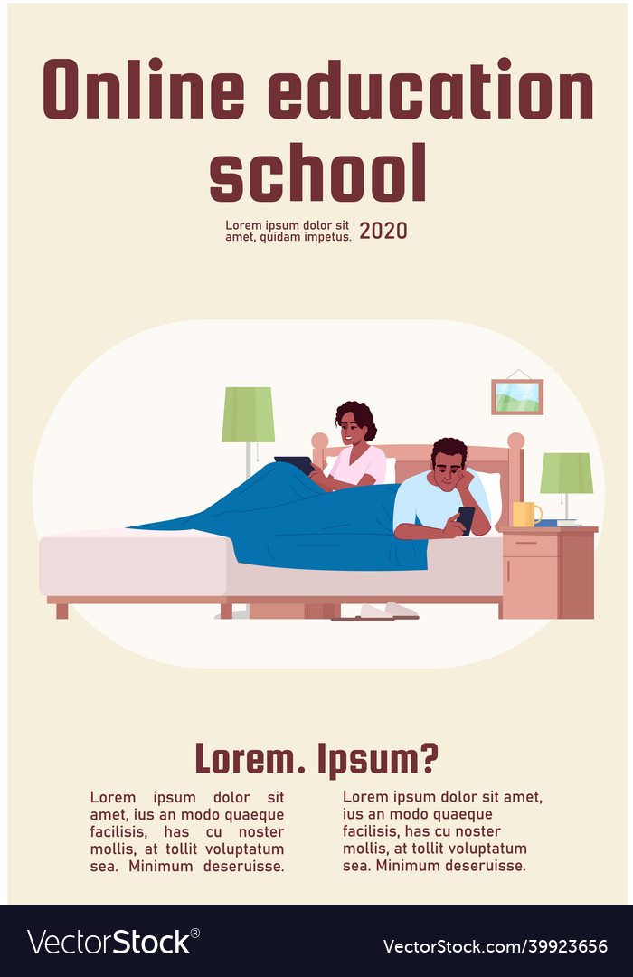 Online education school poster template distance Vector Image