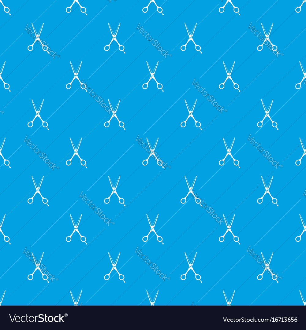 Scissors pattern seamless blue Royalty Free Vector Image