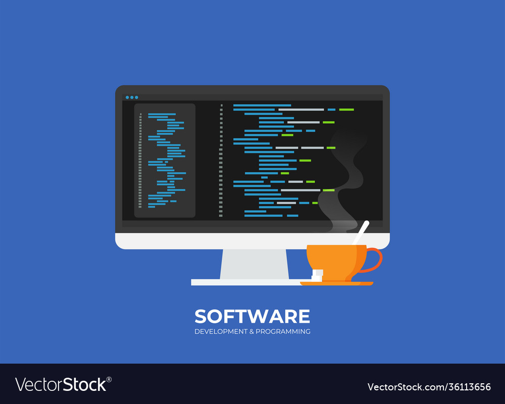 Software Development And Programming Program Code Vector Image
