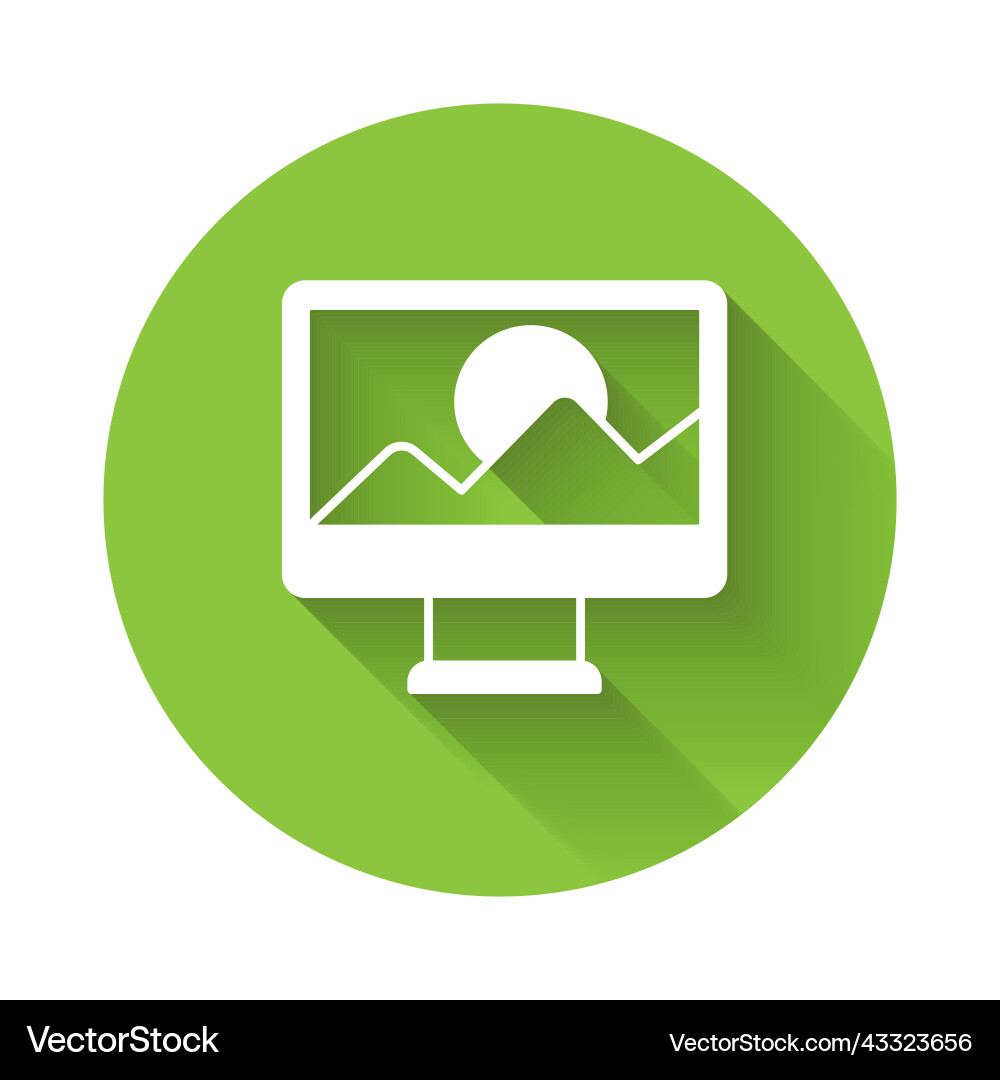 White photo retouching icon isolated with long Vector Image