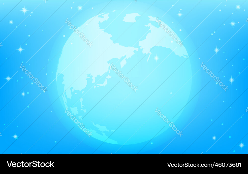 A fantastic earth floating in sparkling blue Vector Image