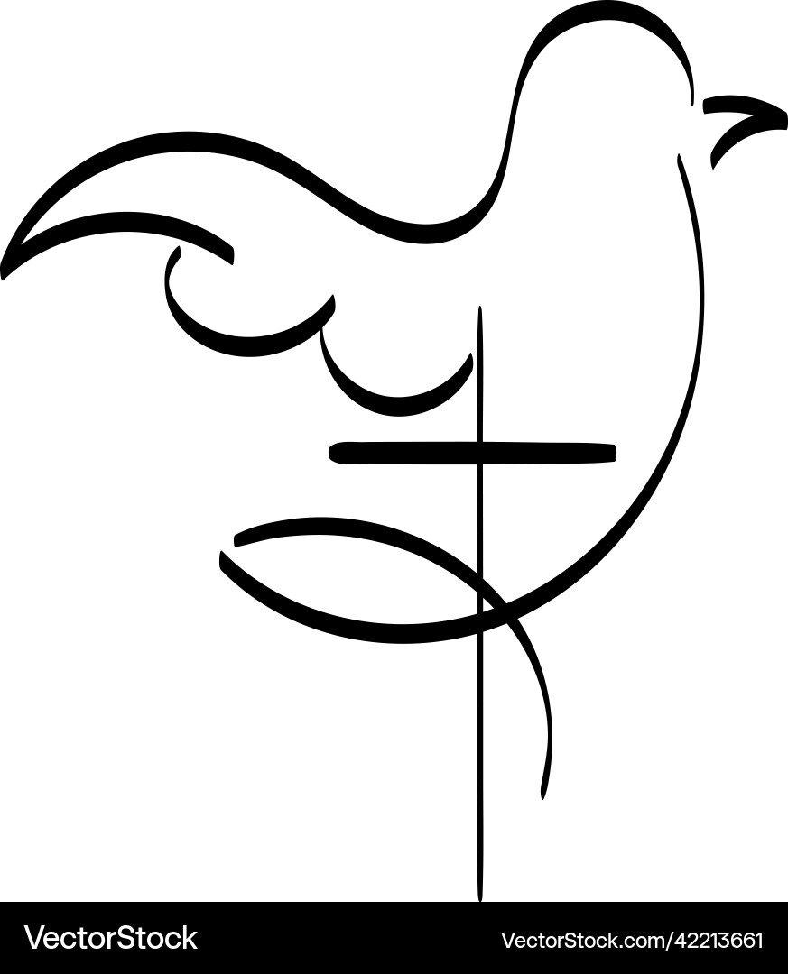 Biblical symbol christian line icon Royalty Free Vector