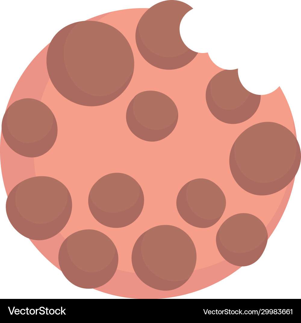 Bite cookie food cartoon icon style design Vector Image