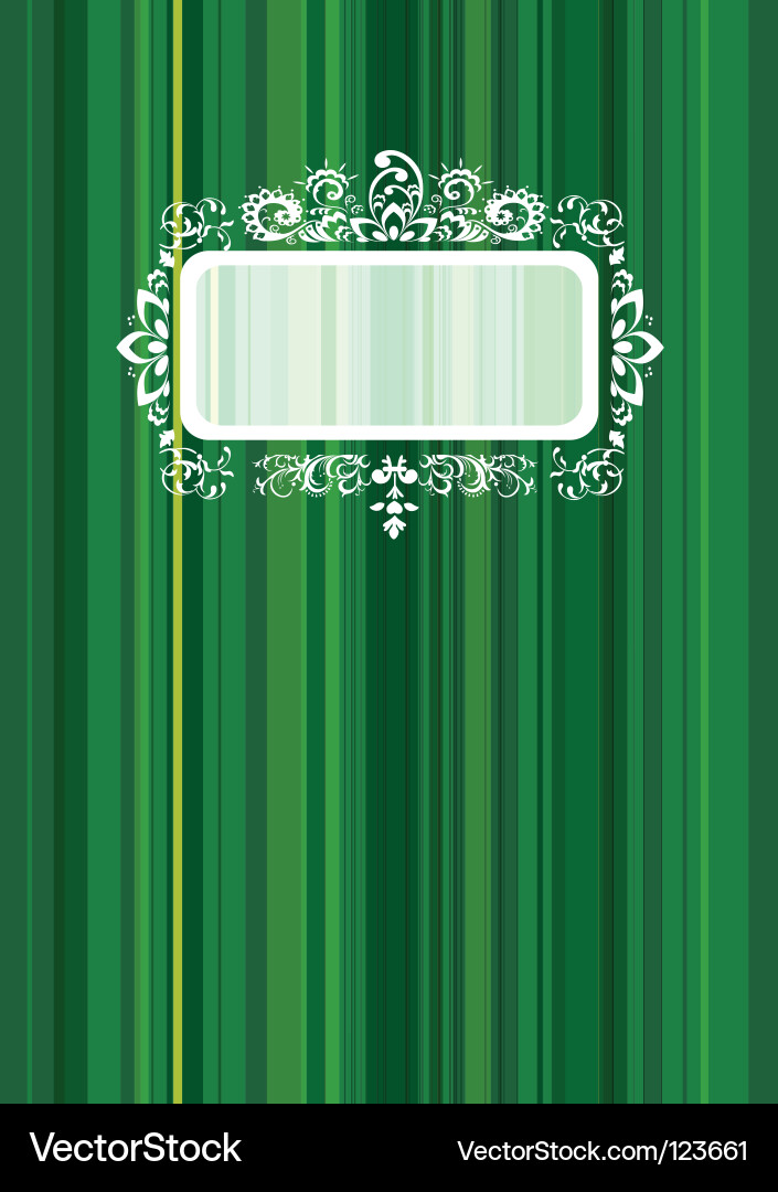 Copybook cover with floral ornament Royalty Free Vector