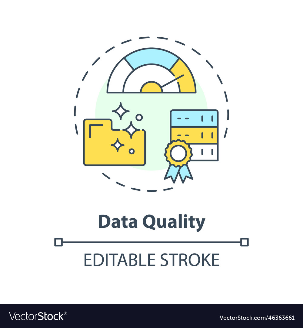 Data quality concept icon Royalty Free Vector Image