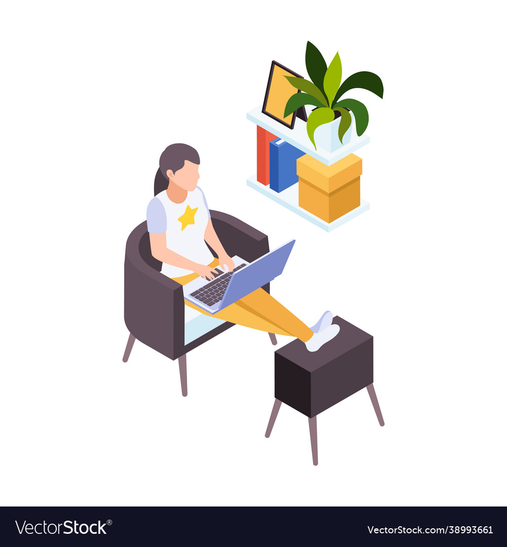 Distant work star composition Royalty Free Vector Image