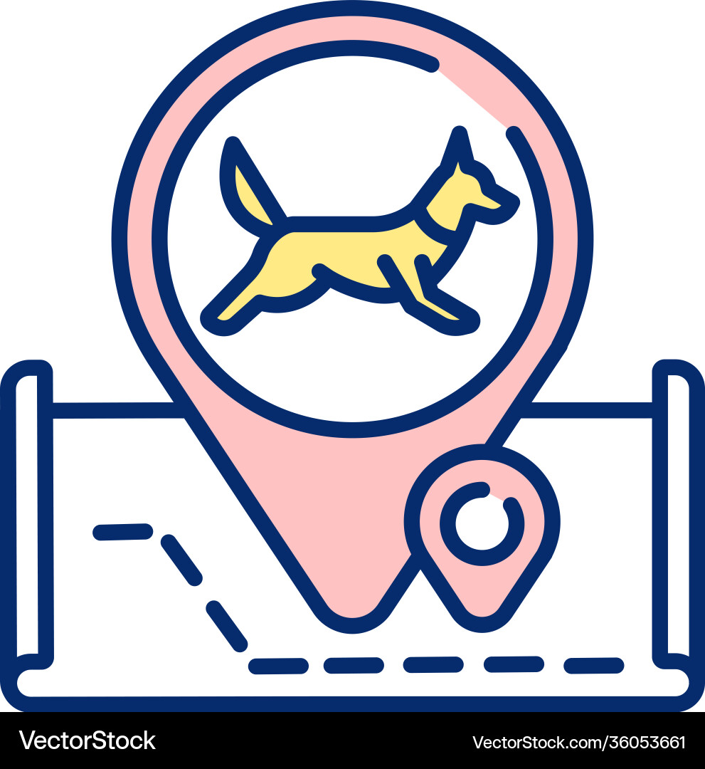 Dog sledding rgb color icon Royalty Free Vector Image