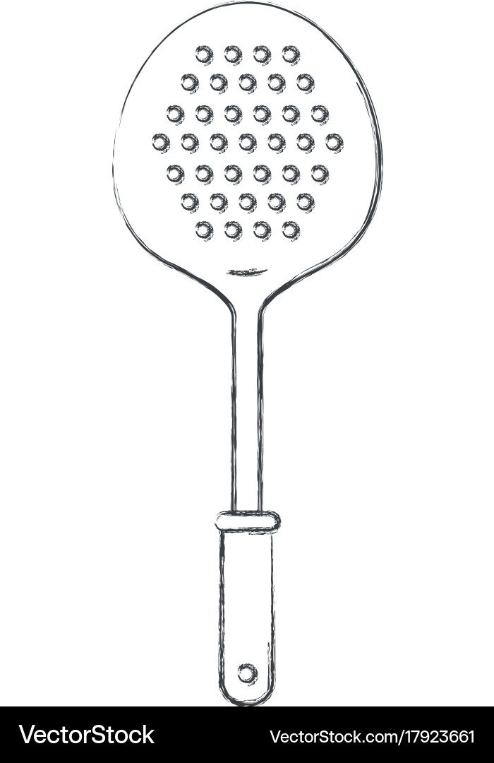 Frying spoon utensil monochrome blurred silhouette