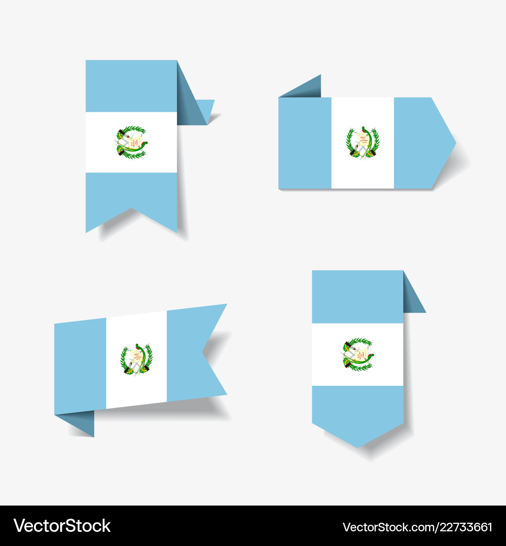 Guatemalan flag stickers and labels Royalty Free Vector