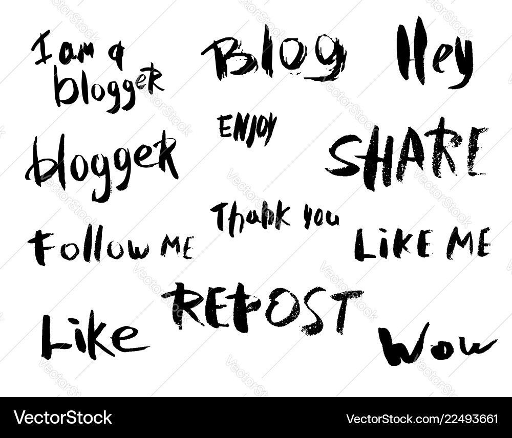 Hand lettering for social media networks Vector Image