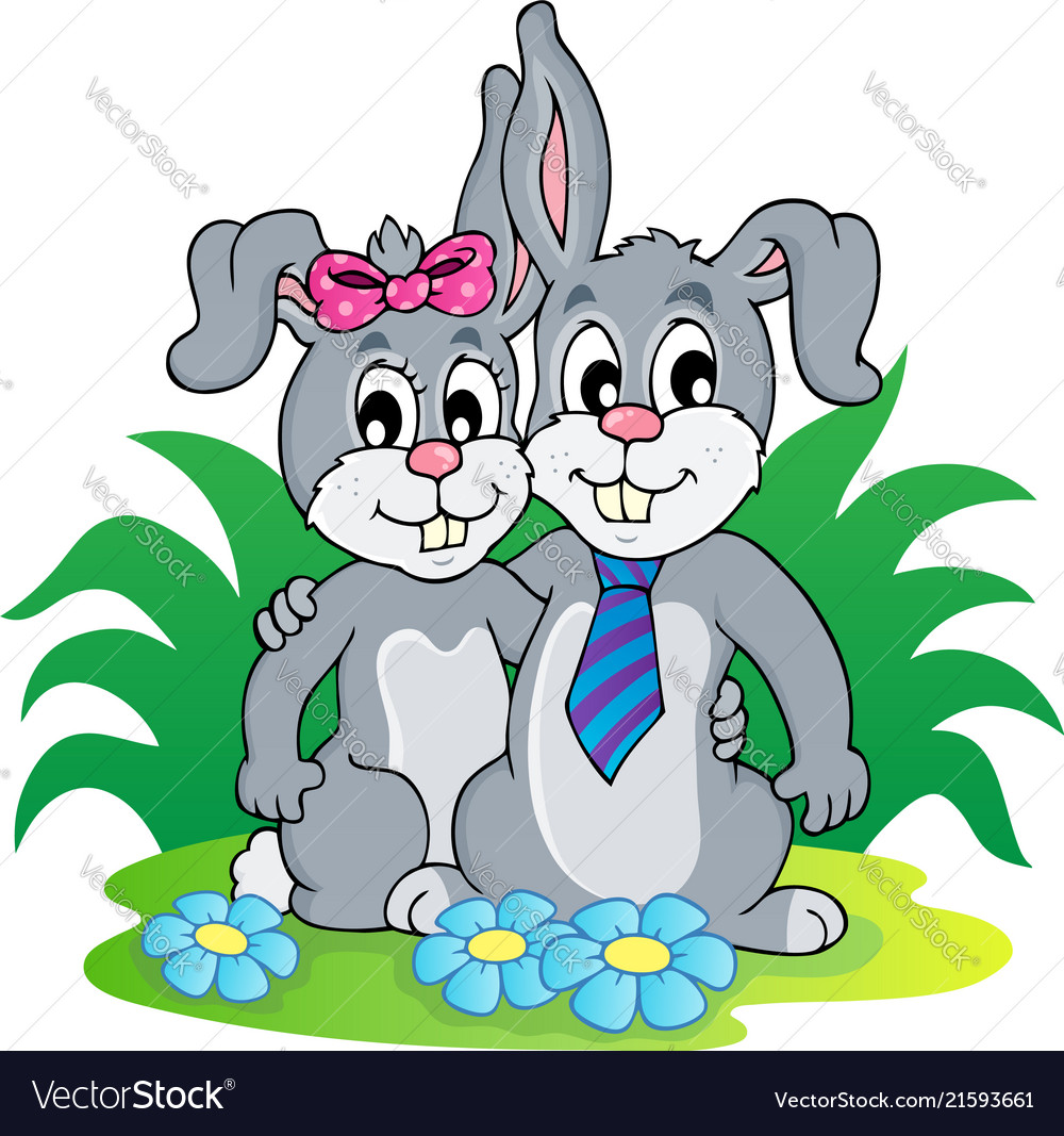 Image with rabbit theme 4 Royalty Free Vector Image