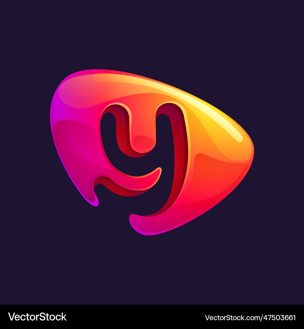 Initial letter y logo cut out of triangle sphere Vector Image