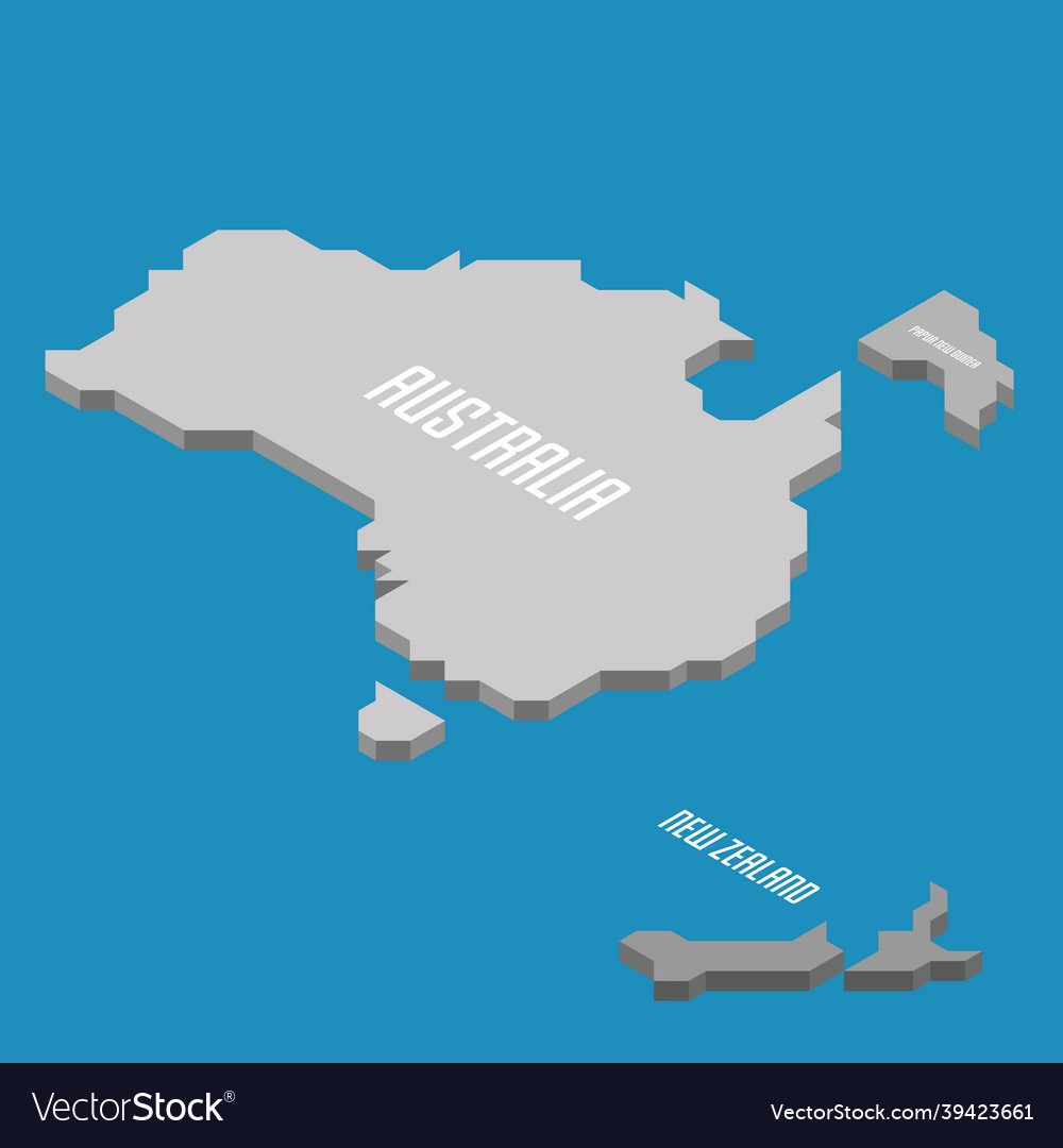 Isometric political map of australia Royalty Free Vector Isometric political map of australia Royalty Free Vector