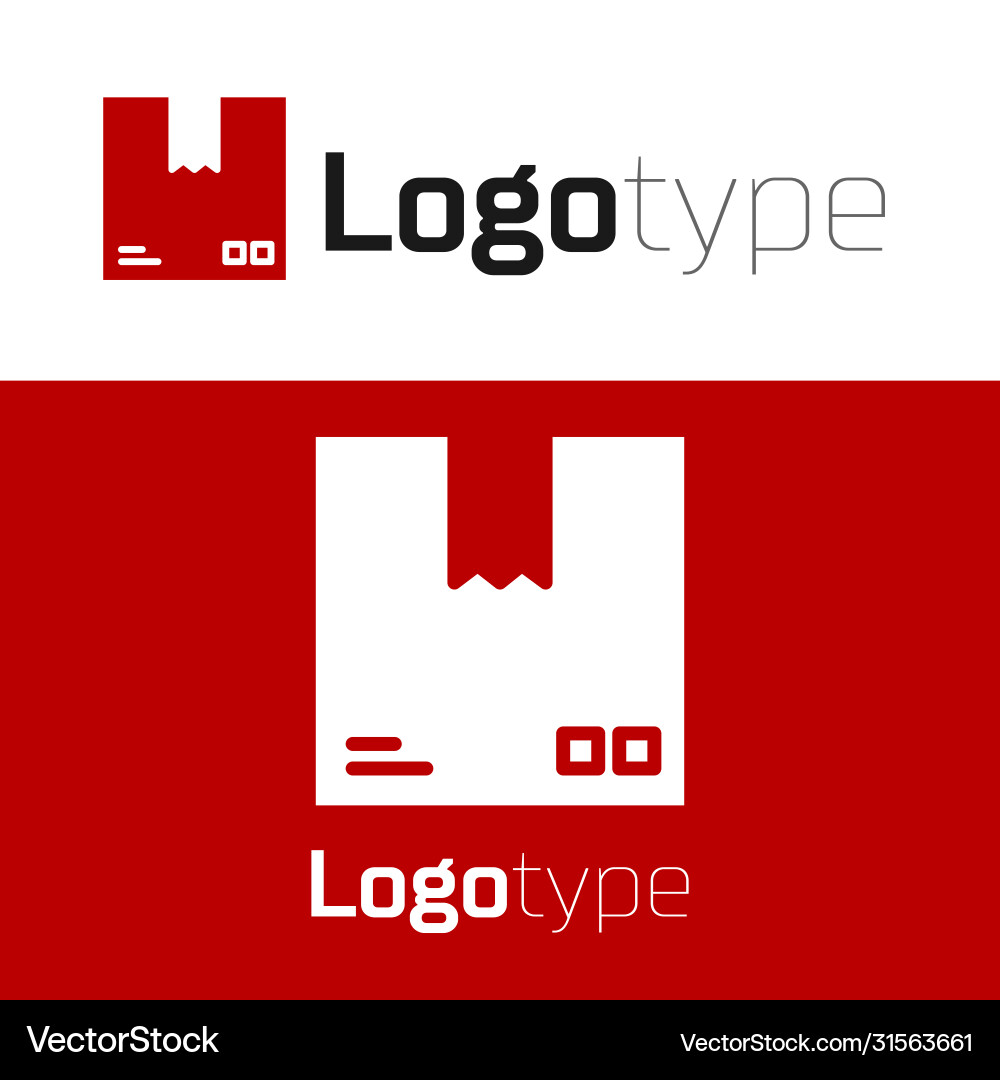 Red cardboard box with traffic symbol icon Vector Image