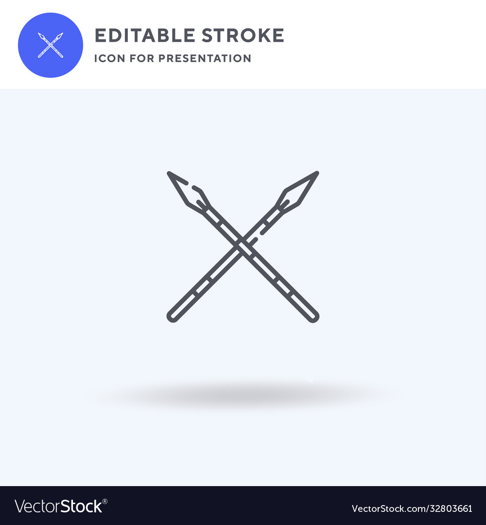 Spear icon filled flat sign solid Royalty Free Vector Image