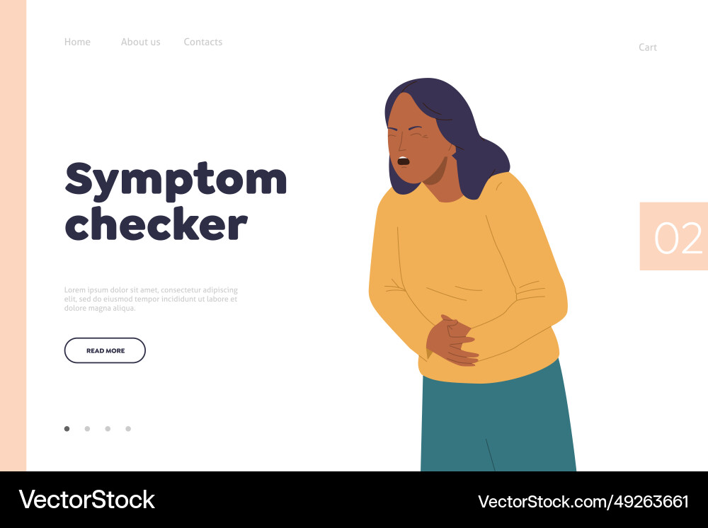 Symptom checker online medical service landing Vector Image