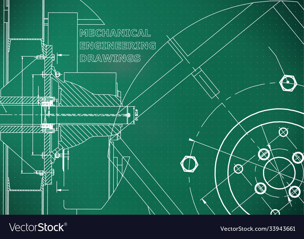 Technical mechanical engineering light green Vector Image