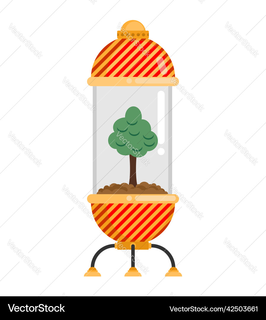 Tree in glass flask plant bell nature Royalty Free Vector