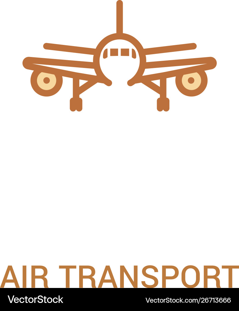 Air transport concept 2 colored icon simple line Vector Image