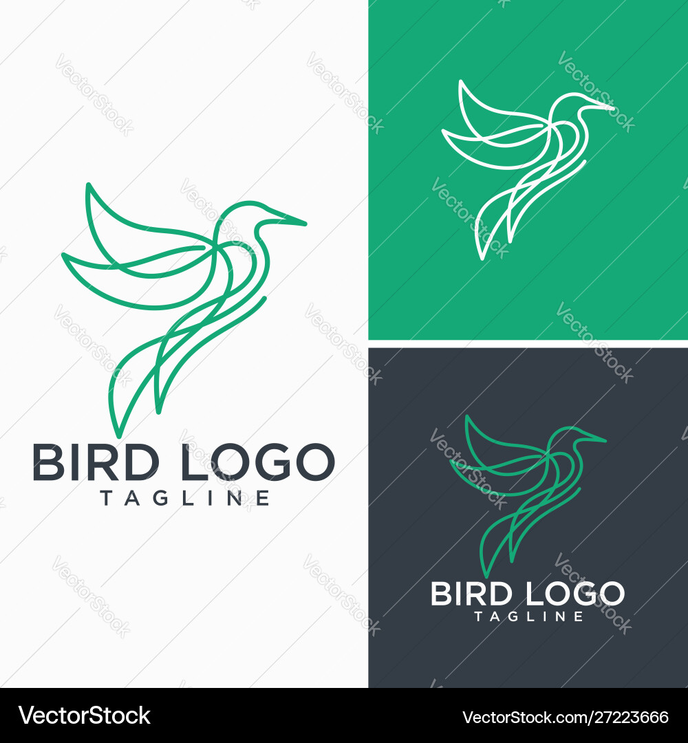 Bird lineart logo design stock Royalty Free Vector Image