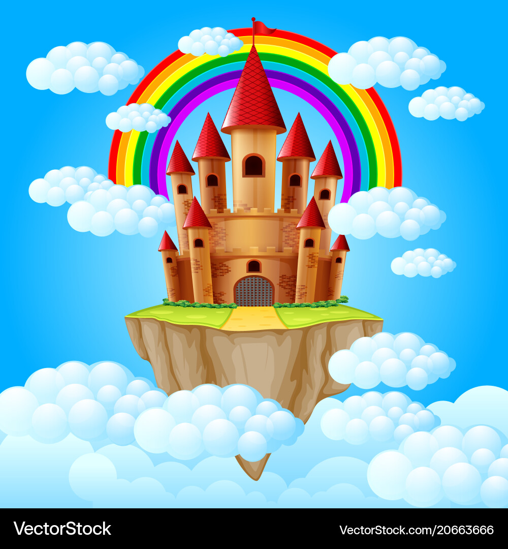 Castle above a cloud Royalty Free Vector Image