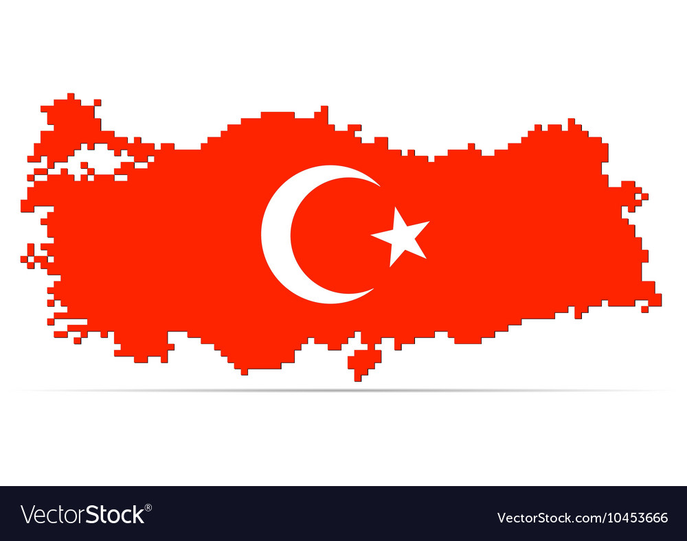 Creative pixel turkey map Royalty Free Vector Image